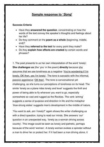 IGCSE English Literature Unseen Poetry | Teaching Resources