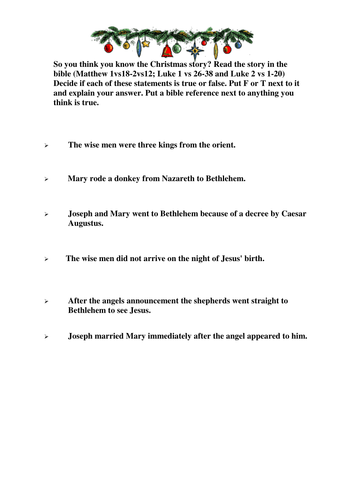 Christmas RE Check what the Bible actually says! | Teaching Resources