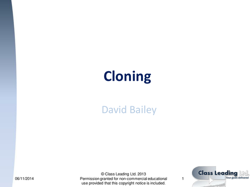 Cloning - graded questions | Teaching Resources Cloning - graded questions | Teaching Resources