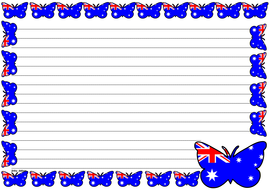 Australian Flag Themed Lined Paper and Pageborders | Teaching Resources