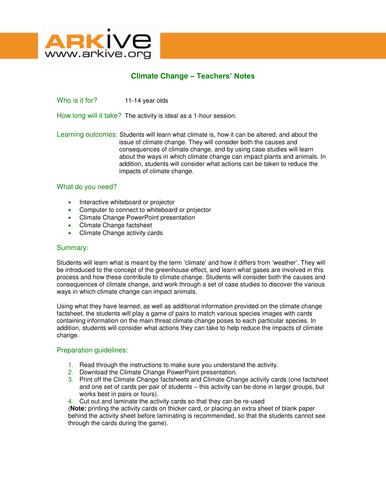 Climate Change | Teaching Resources