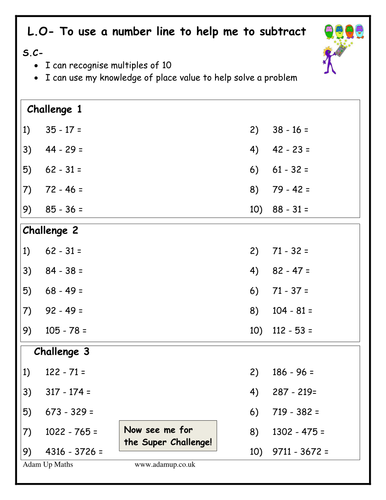 Subtraction / take away differentiated worksheets | Teaching Resources