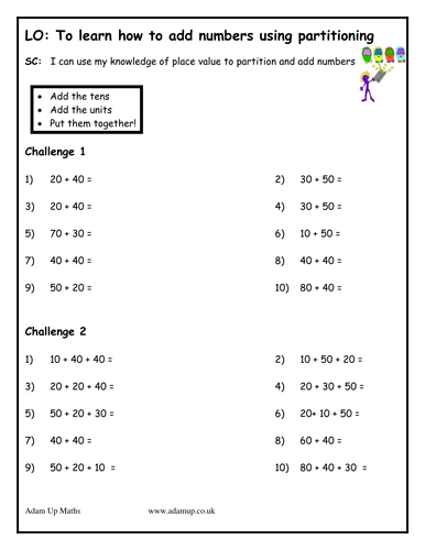 partition 2 digit numbers worksheet free printables - partitioning ... partition 2 digit numbers worksheet free printables - partitioning ...
