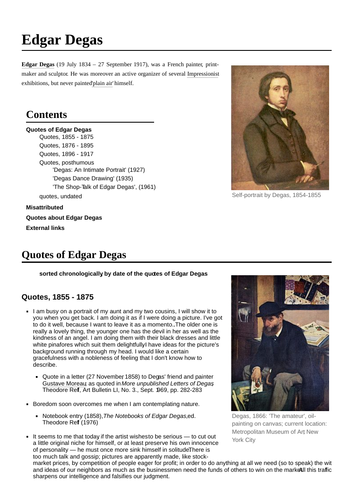 Edgar Degas' quotes on painting & life in Paris' Impressionism - free ...