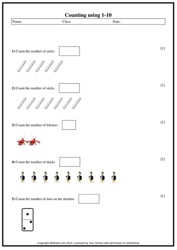 Counting Using 1-10 | Teaching Resources