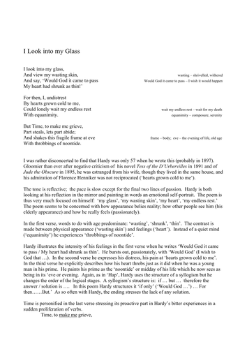 Thomas Hardy - Wessex Poems and Other Verses 1898 | Teaching Resources