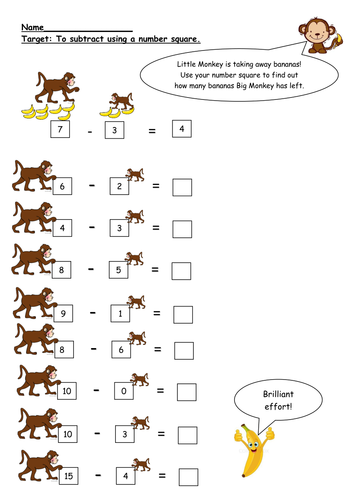 Subtract using a number square | Teaching Resources
