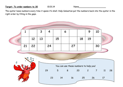 Order numbers to 30 | Teaching Resources
