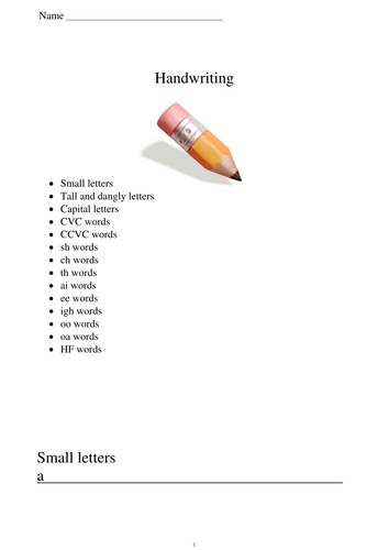Cursive and Non Cursive Handwriting Booklet by Louisecrane - Teaching ...