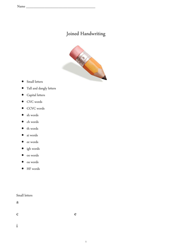 Cursive And Non Cursive Handwriting Booklet | Teaching Resources