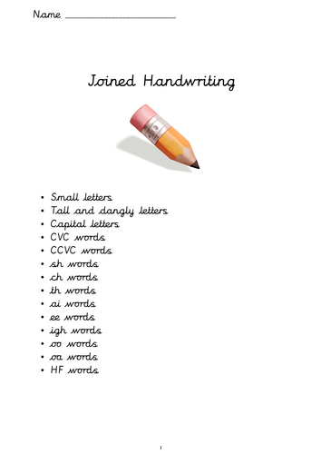 Cursive and Non Cursive Handwriting Booklet | Teaching Resources