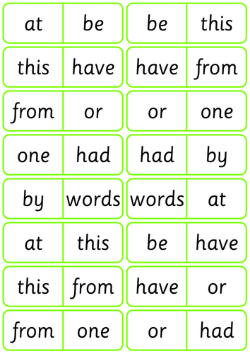 Fry First 100 Dominoes | Teaching Resources