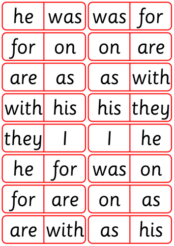 Fry First 100 Dominoes | Teaching Resources