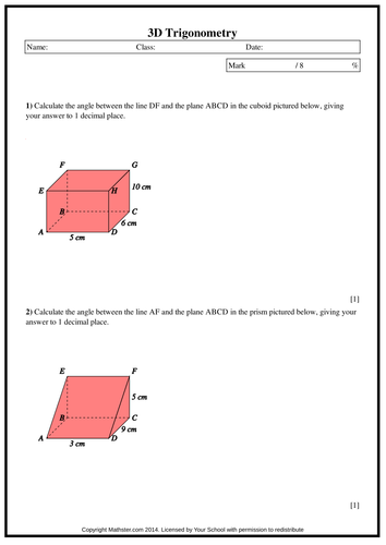 3D Trigonometry | Teaching Resources