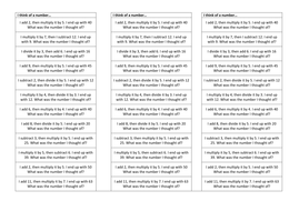 Inverse operations: I think of a number | Teaching Resources