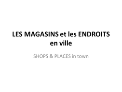 shops & places in town in French | Teaching Resources