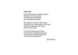 First Frost: Inference and Empathy in Poetry | Teaching Resources