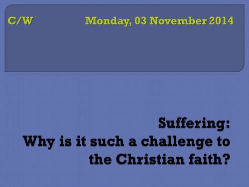 The existence of evil and suffering: Writing frame | Teaching Resources