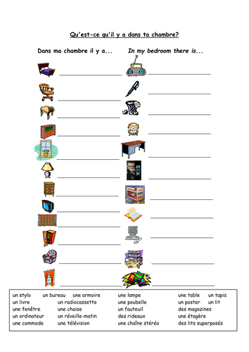 La maison, les pièces de la maison et les meubles | Teaching Resources
