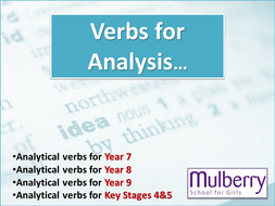 Verbs for Analysis | Teaching Resources