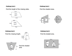 Trapezium Area Challenge Cards | Teaching Resources