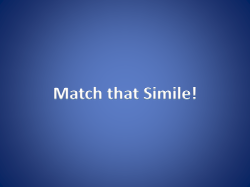 Match the Simile | Teaching Resources