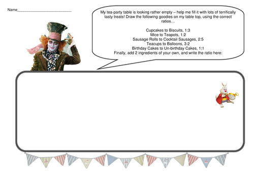 Ratios - Alice in Wonderland themed activities! | Teaching Resources
