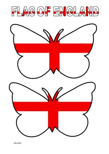 Butterfly Themed Flag of England | Teaching Resources