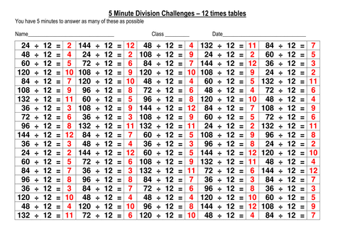 100 question speed division challenges set 2 of 4 | Teaching Resources