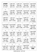Loop Cards for multiplying and dividing Decimals | Teaching Resources