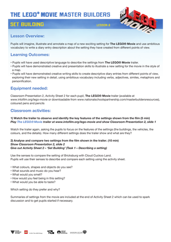The LEGO Movie - Master Builders by IntoFilm - Teaching Resources - TES