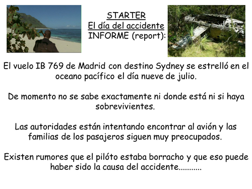 Perdidos or the Spanish version of lost | Teaching Resources