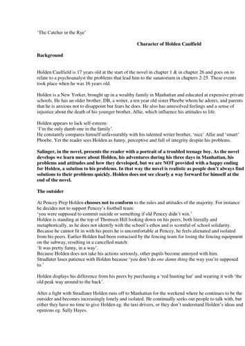 The Catcher in the Rye | Teaching Resources