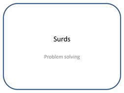 Surds - Applying and problem solving | Teaching Resources