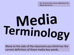Media Terminology Revision | Teaching Resources