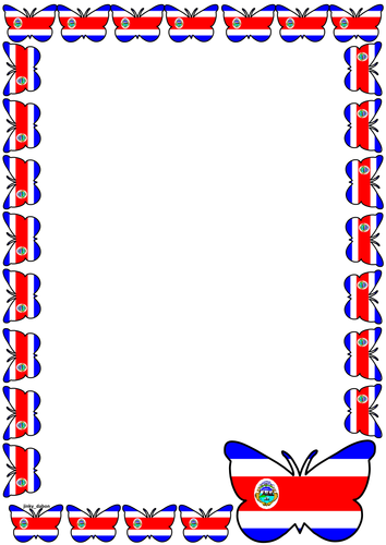 Costa Rican Flag Themed Lined paper & Pageborders | Teaching Resources