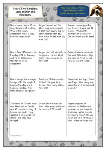 Year 4/5 word problems differentiated to 3 levels | Teaching Resources