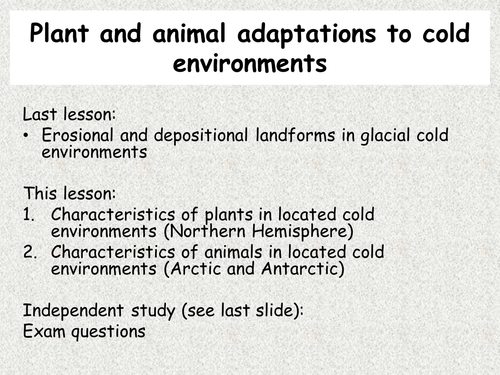 OCR 'B' F761 Cold Environments Lessons | Teaching Resources