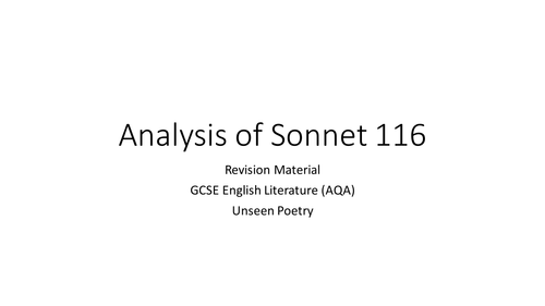 Sonnet 116 by jparrack - Teaching Resources - TES