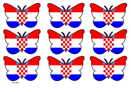 Butterfly Themed Flag of Croatia | Teaching Resources