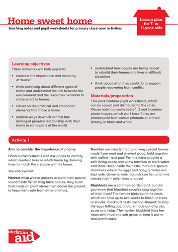 Home sweet home | Teaching Resources