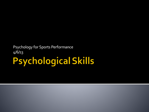 Psychology for Sports Performance | Teaching Resources