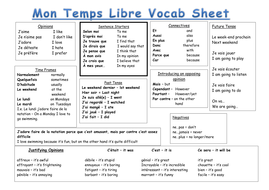 Free Time French Vocab Writing Mat | Teaching Resources