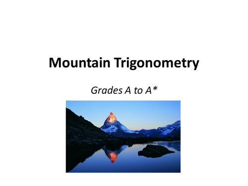 Tunnelling Under Mountains - Sine and Cosine Rule | Teaching Resources