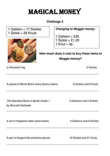 Magical Maths, Harry Potter problem solving | Teaching Resources