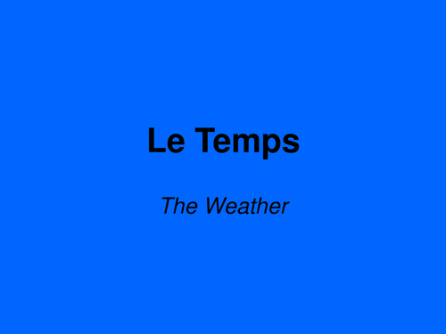 The Weather in French | Teaching Resources