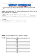 Light and shadows investigation | Teaching Resources