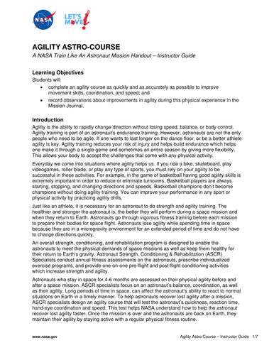 Agility Astro-Course | Teaching Resources