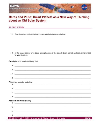 Ceres and Pluto: Dwarf Planets | Teaching Resources