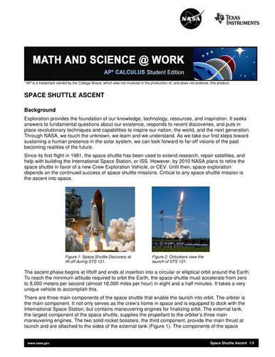 Space Shuttle Ascent | Teaching Resources
